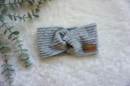 Lil Elphy® Naglavni trak rebrast zavit - SVETLO SIV